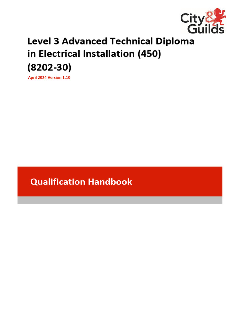 8202 30 l3 Adv Tech Dip in Electrical Installation 450 Handbook v1-10-PDF | PDF | Learning ...