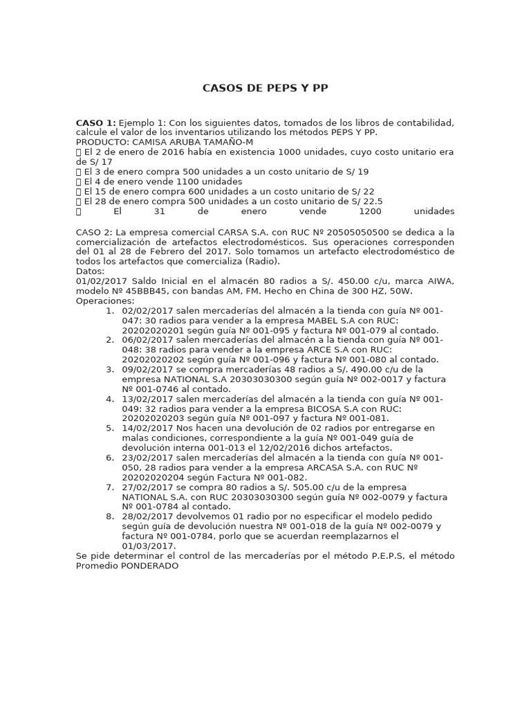 Ejercicios Peps y Pp | PDF