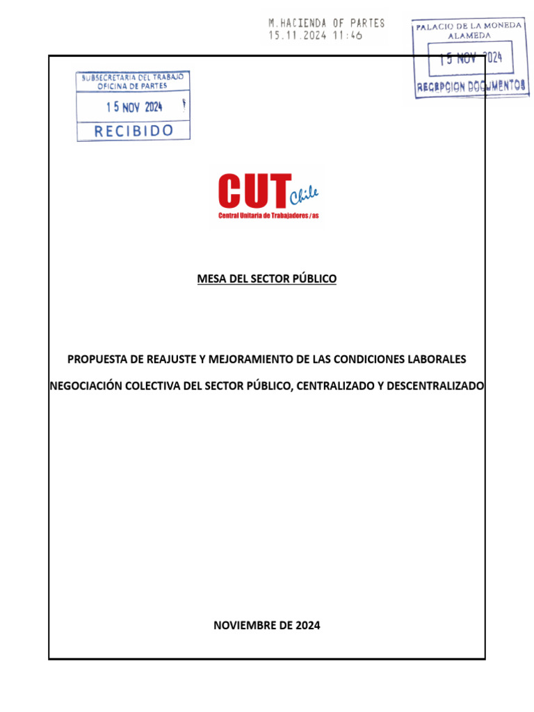 2024115-Pliego-de-Negociacion-MSP-CUT-Chile-2024-2025-2 | PDF | Derecho ...