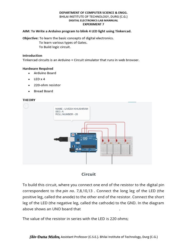 How to blink 4 led by Arduino programming | PDF | Digital Electronics ... How to blink 4 led by Arduino programming | PDF | Digital Electronics ...