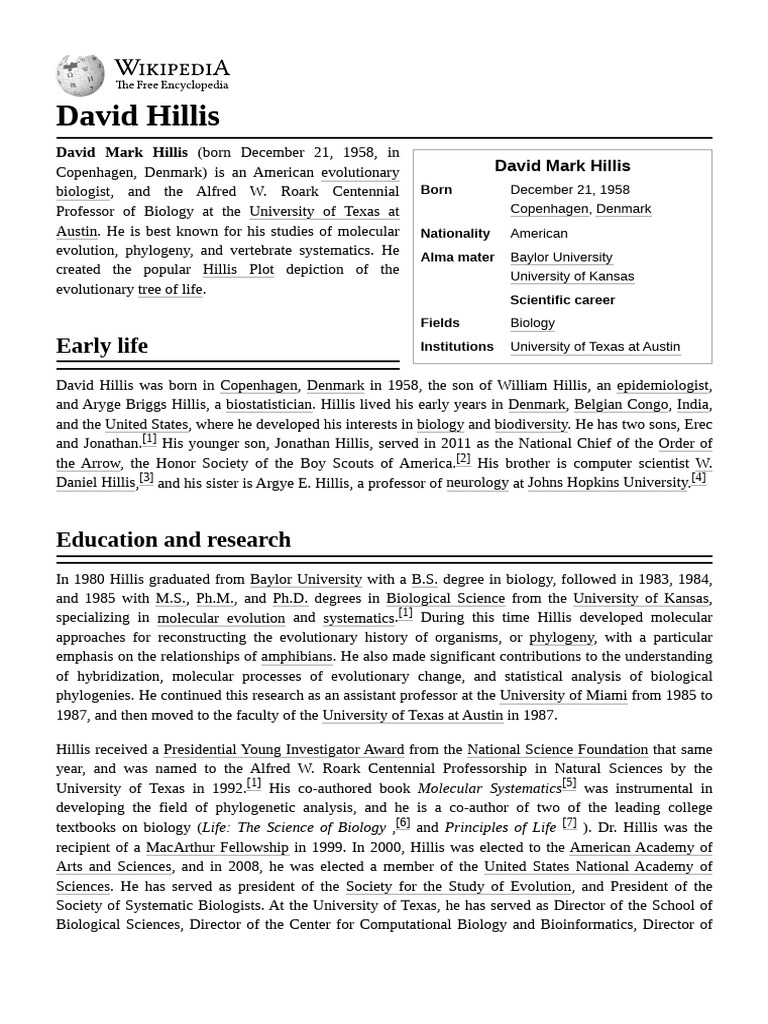 David_Hillis | PDF | Biology | Science