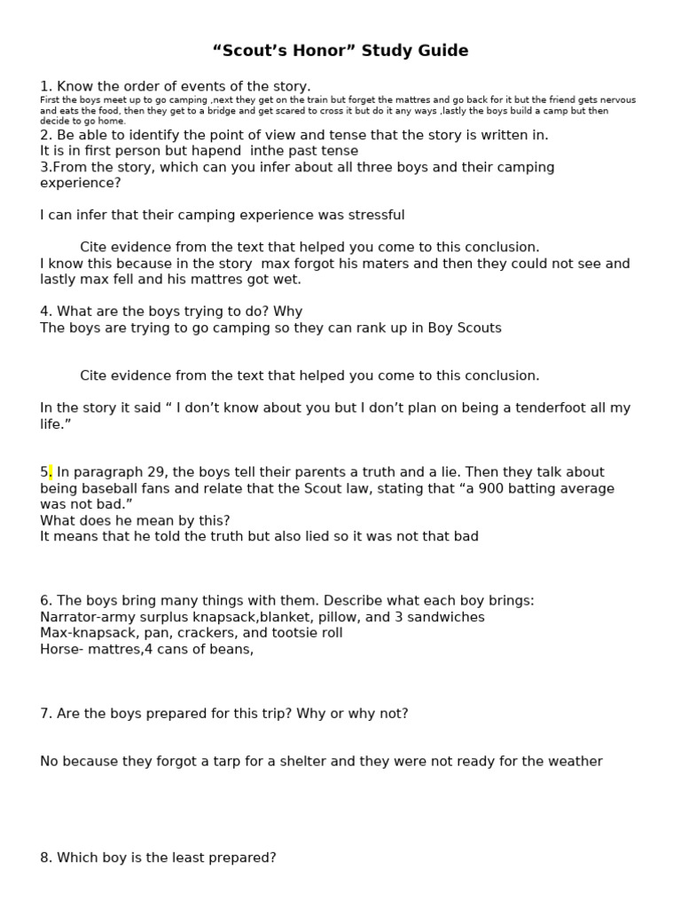 Scout's Honor SG | PDF