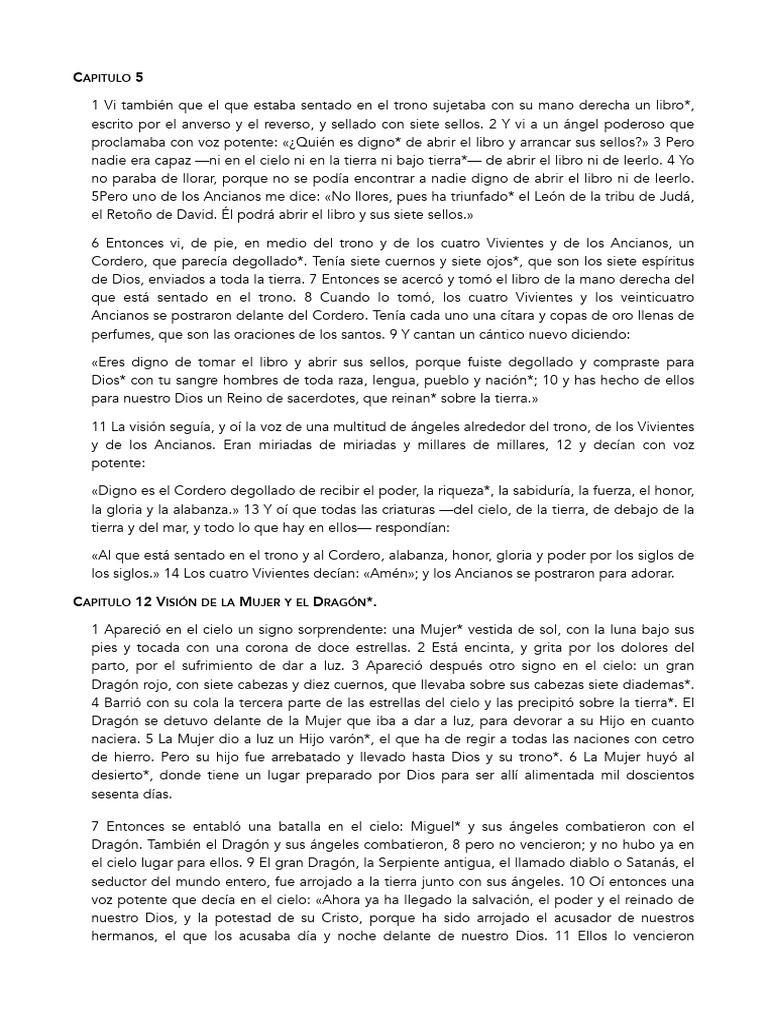 Apocalipsis 5.12.13.21.22 | PDF | La bestia (revelación) | Creencia ...