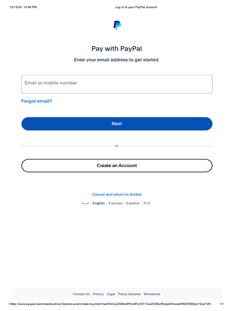 Log in To Your PayPal Account | PDF