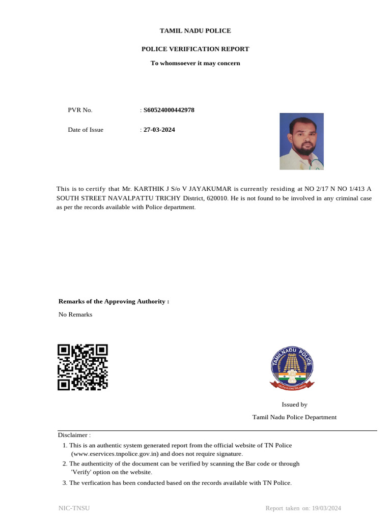 PVS Cert Karthik | PDF