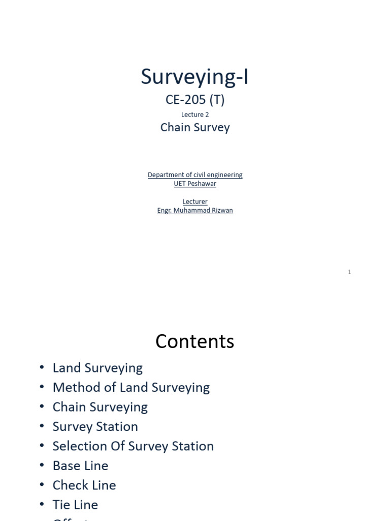 Lecture 2 - Chain Surveying | PDF | Surveying | Elementary Geometry