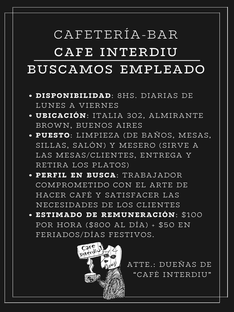 Buscamos Empleado Cafe Interdiu | PDF