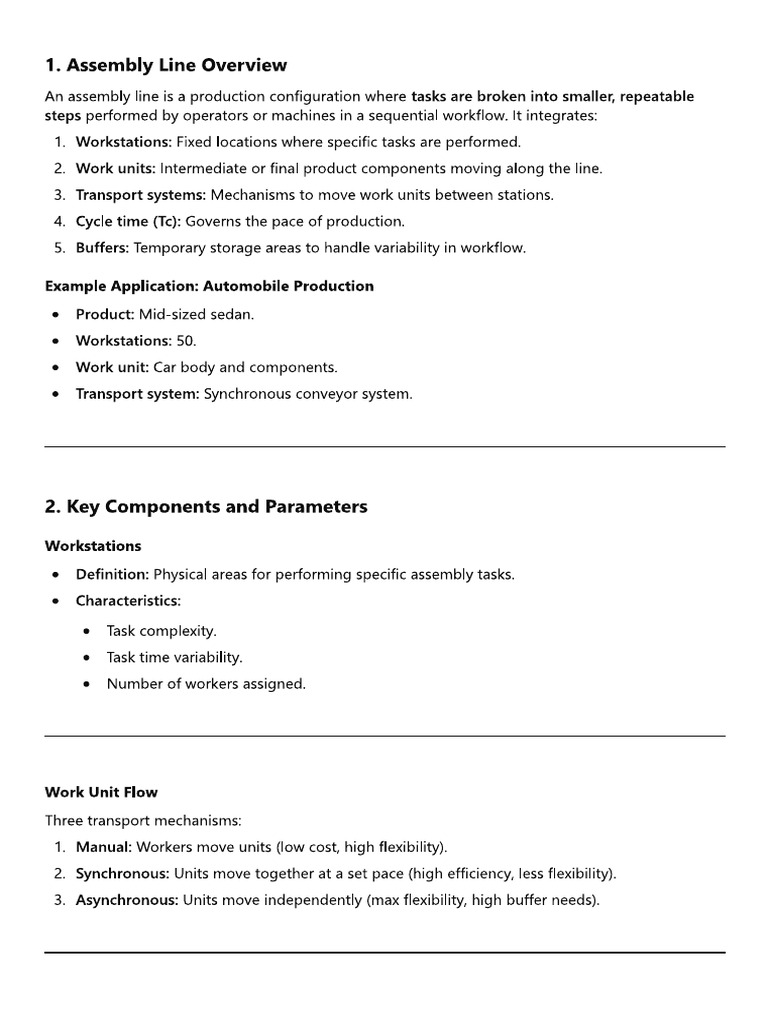 Assembly Line Study | PDF