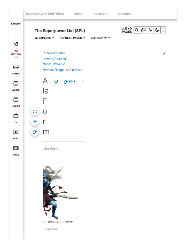 Ala Form - Superpower List Wikia - Fandom | PDF | Websites