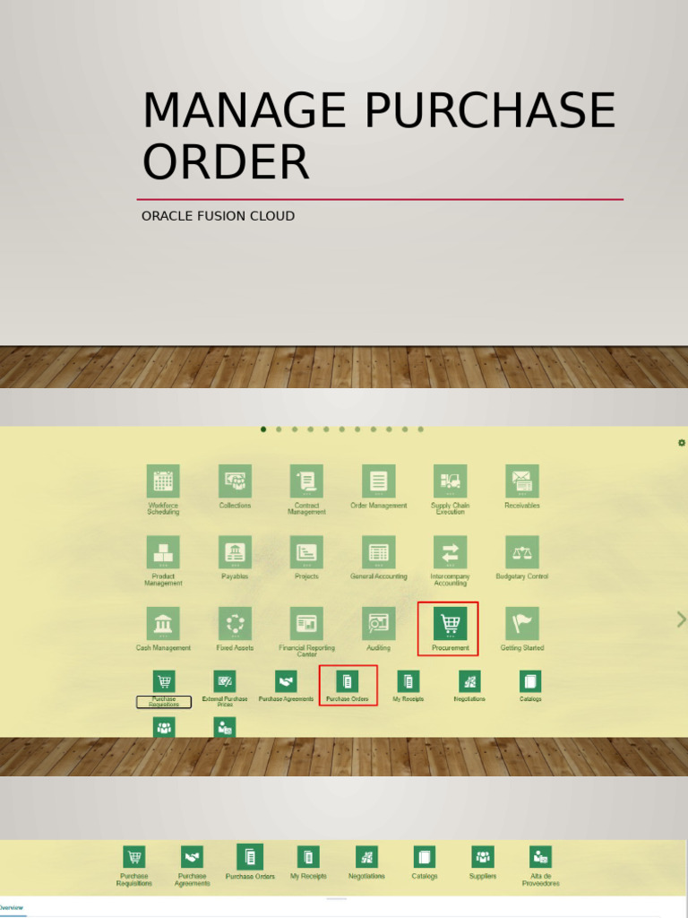 Manage PURCHASE ORDER Fusion Cloud | PDF