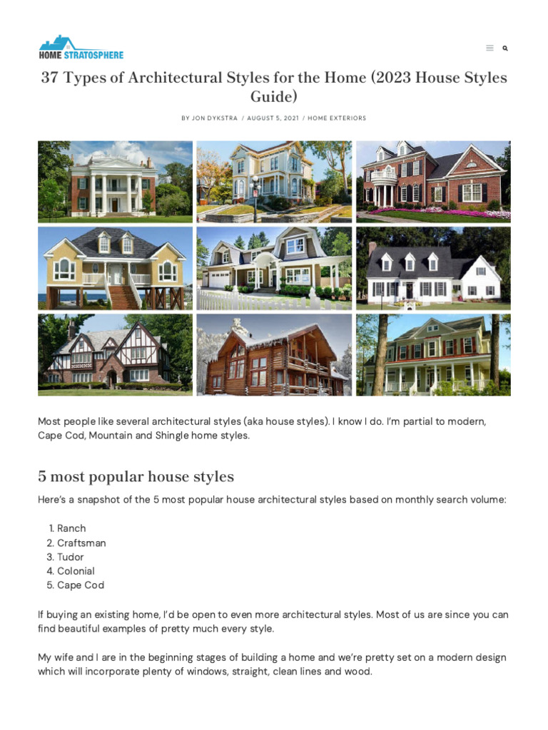 37 Types of Architectural Styles for the Home (2023 House Styles Guide ...