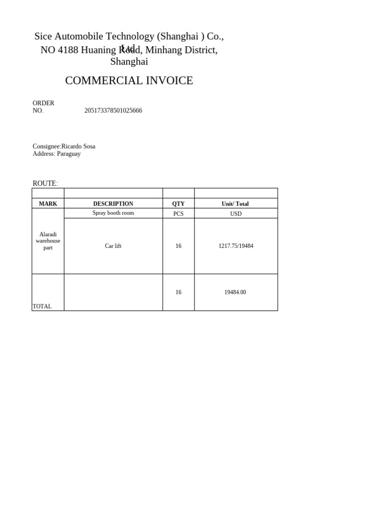 Commercial Invoice | PDF