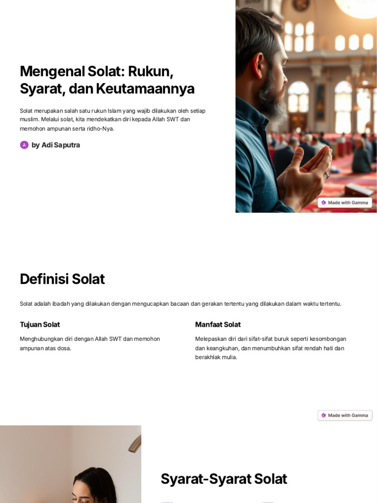 Mengenal Solat Rukun Syarat Dan Keutamaannya | PDF