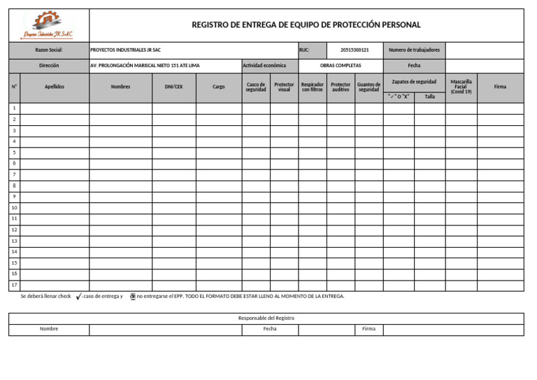 Entrega de Epp Jr | PDF