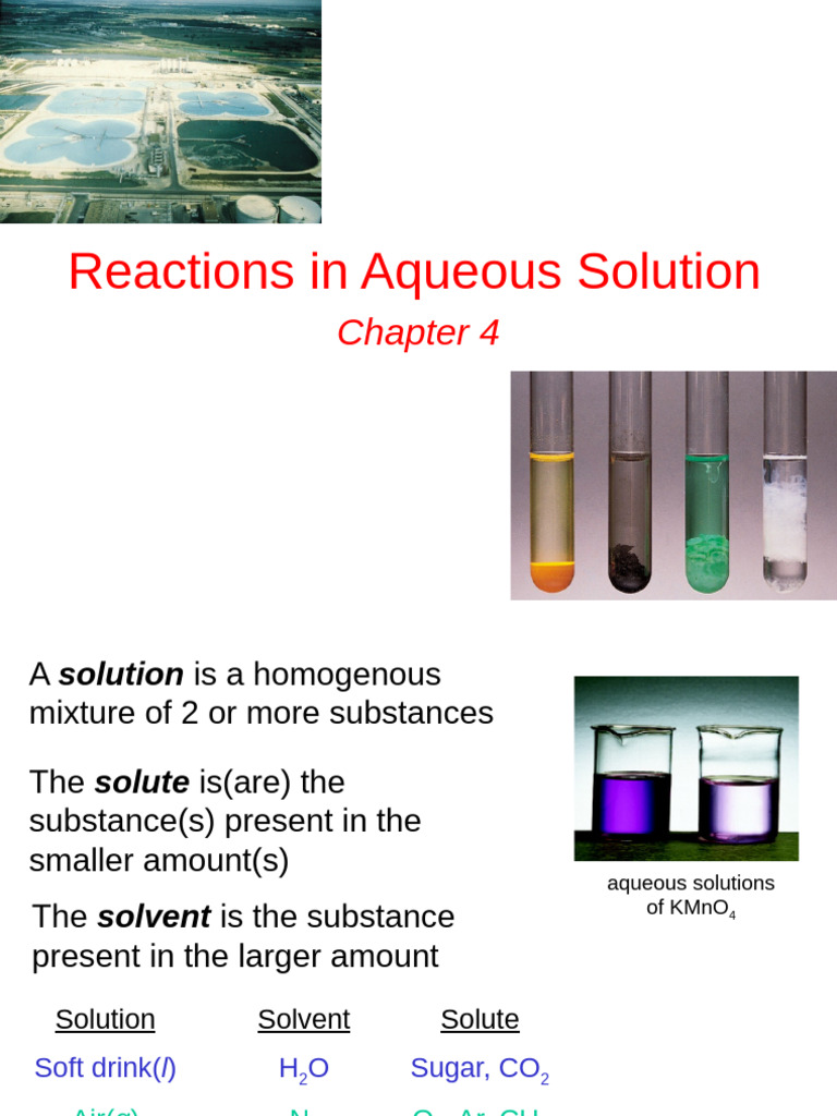 Chapter 4 Reactions in Aqueous Solution With CA | PDF | Acid | Ion