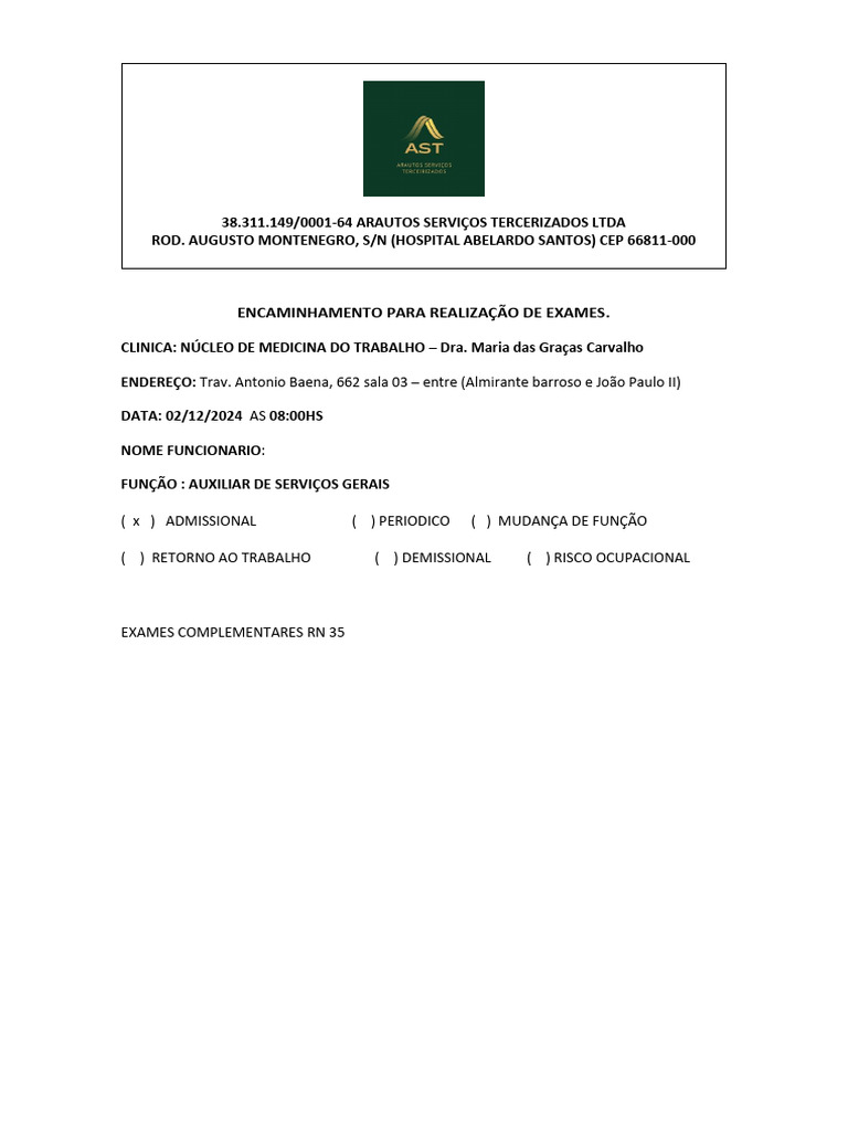 Encaminhamento Núcleo - Eida | PDF