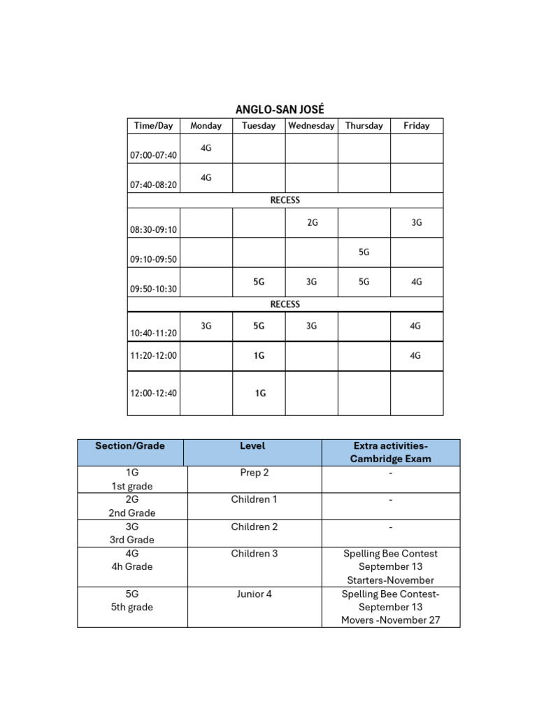 Timetable-September Cecilia Ferreira | PDF