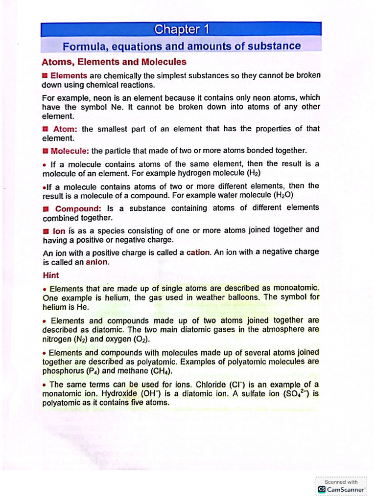 Chapter.1 Stoichiometry | PDF