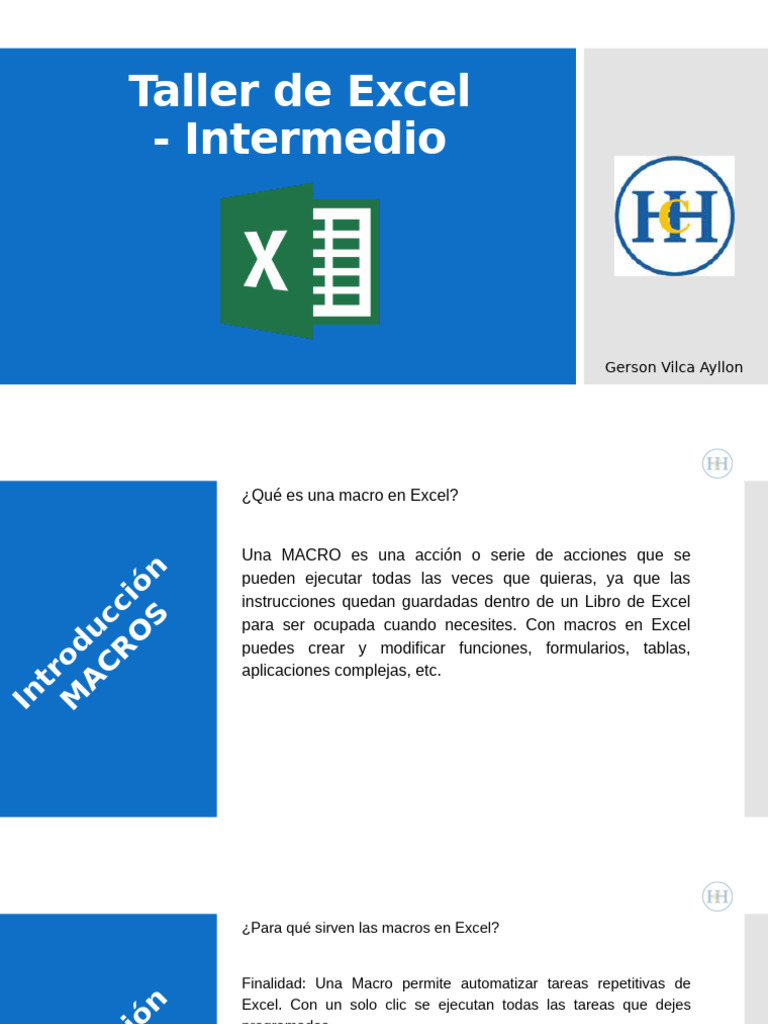 5 - Excel Intermedio - InTRO MACROS | PDF | Macro (informática) | Visual Basic para Aplicaciones