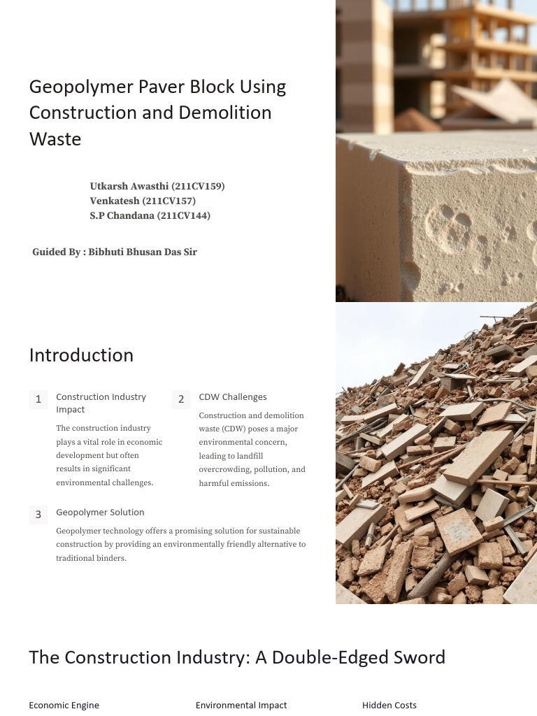 Sustainable Geopolymer Paver Blocks | PDF | Concrete | Cement