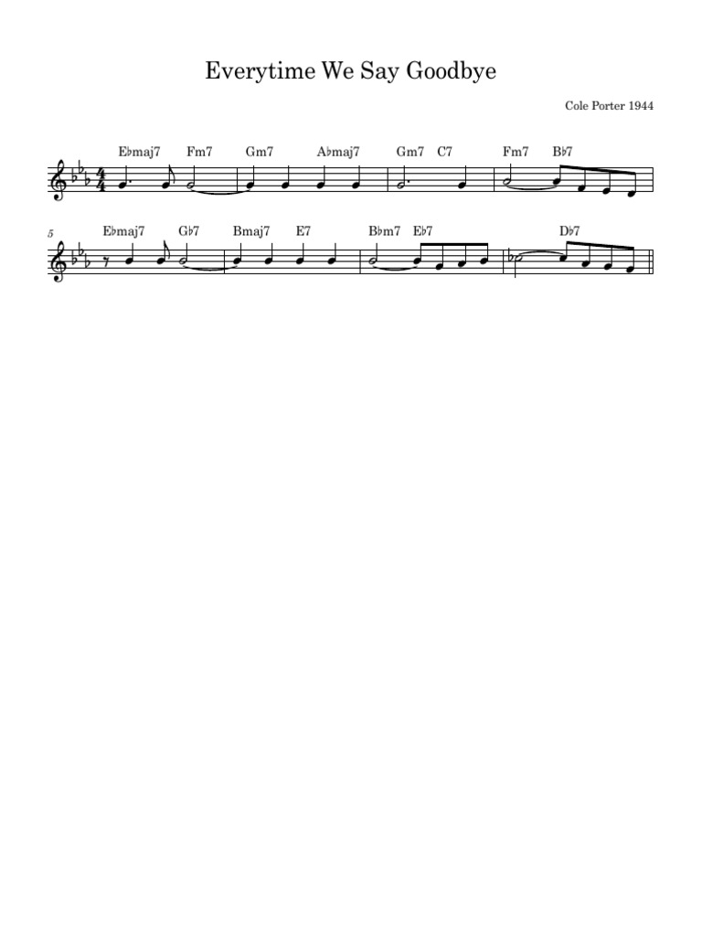 Everytime We Say Goodbye | PDF