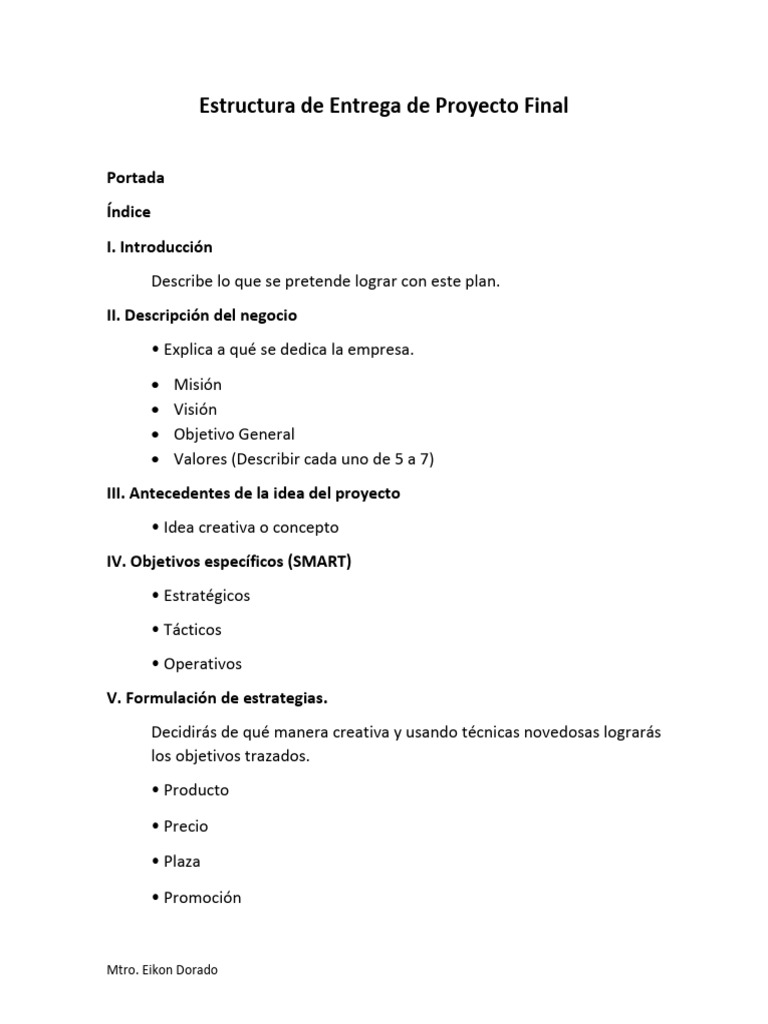 Estructura de Entrega de Proyecto Final_2a851f20e8627964d1ce3523761bd405 | PDF