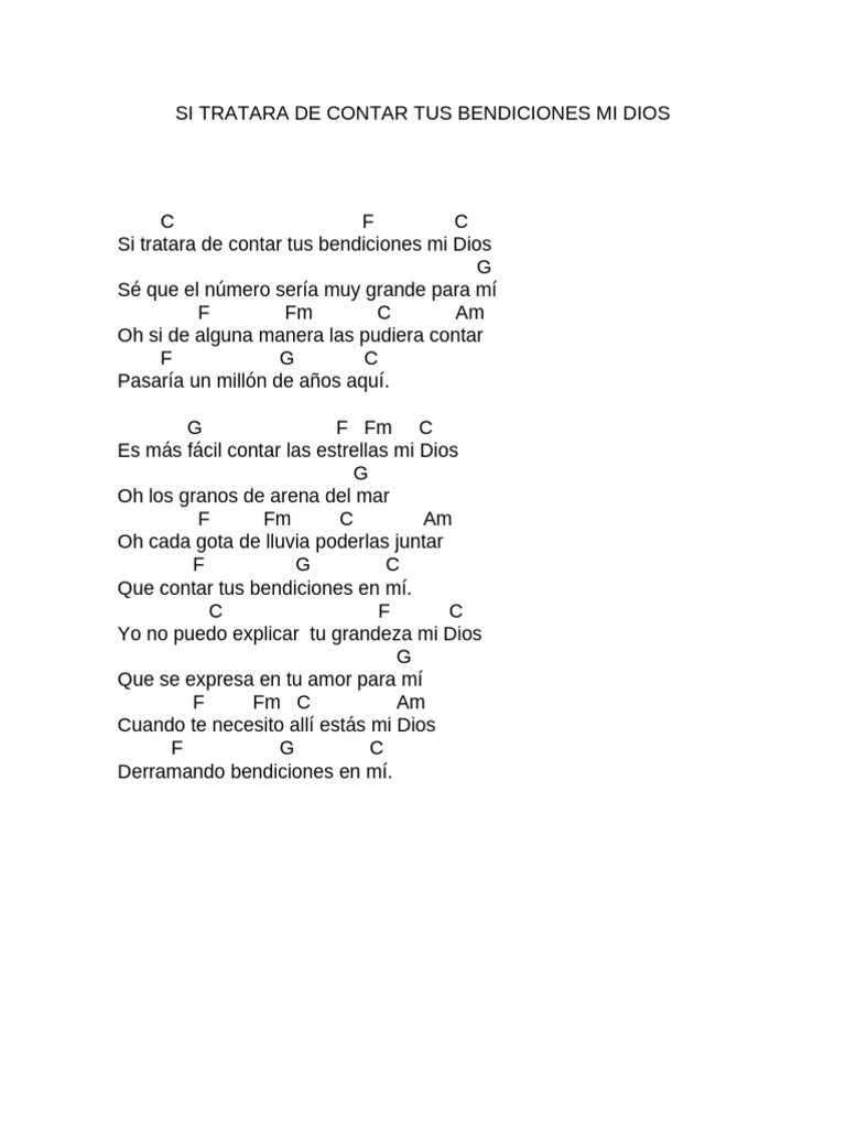 Contando Bendiciones en Mi Dios | PDF