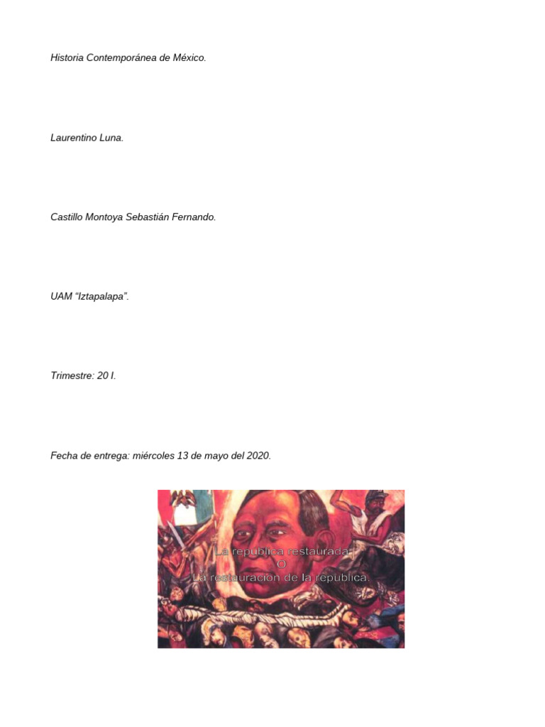 La República Restaurada | PDF | México