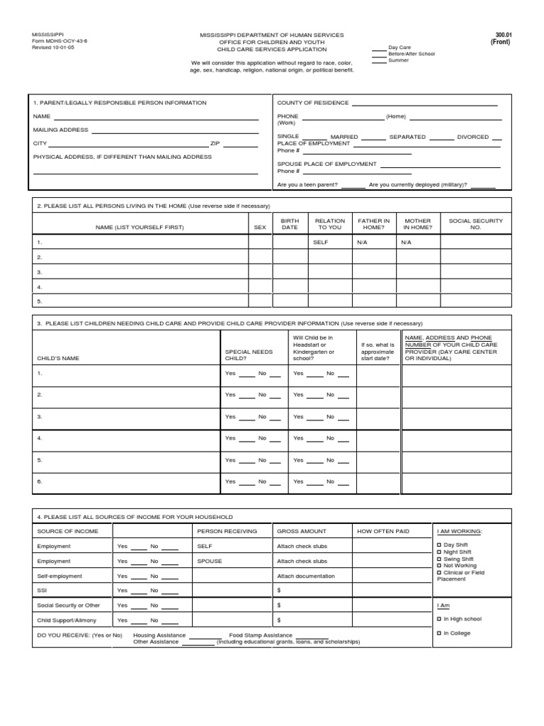 Eccd ApplicationForm | PDF | Child Care | Relationships
