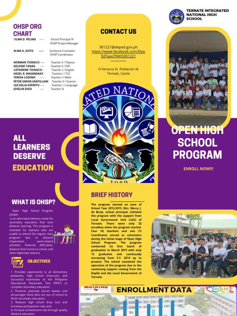 Purple and Yellow School Admission Trifold Brochure | PDF | Learning | Behavior Modification