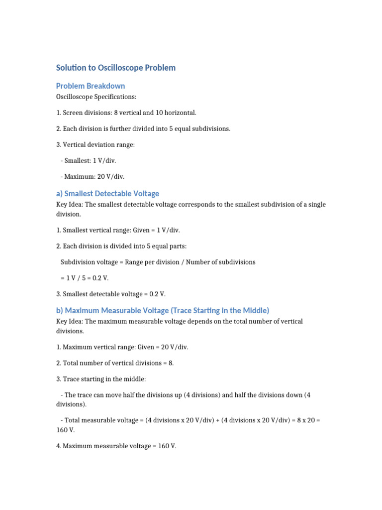 Oscilloscope Problem Solution | PDF