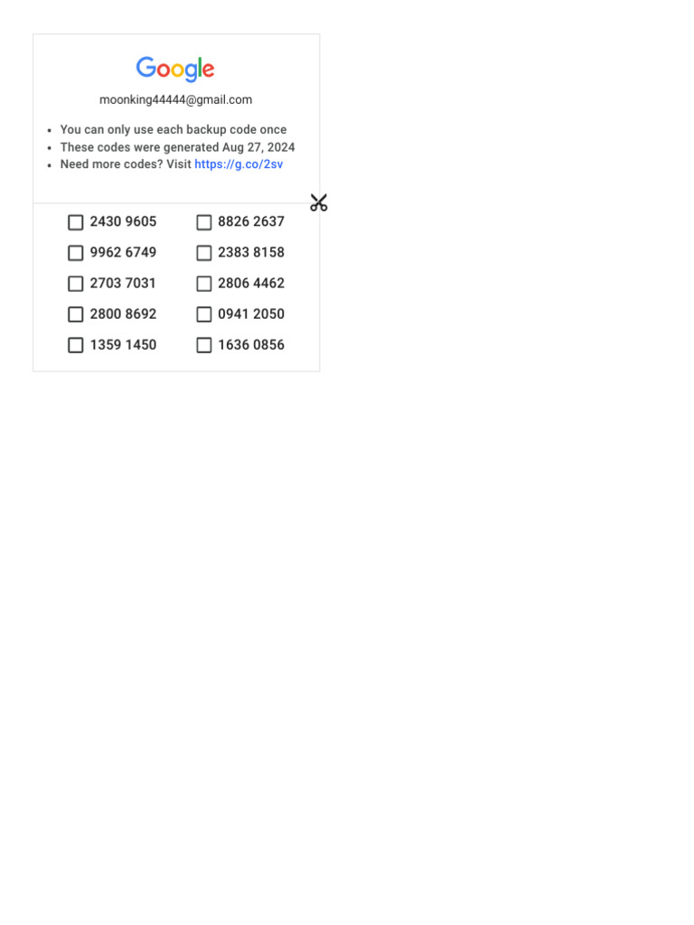 Backup Codes | PDF