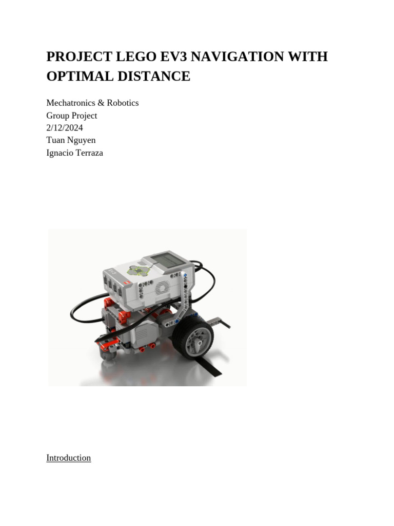 Project Lego Ev3 Navigation With Optimal Distance | PDF
