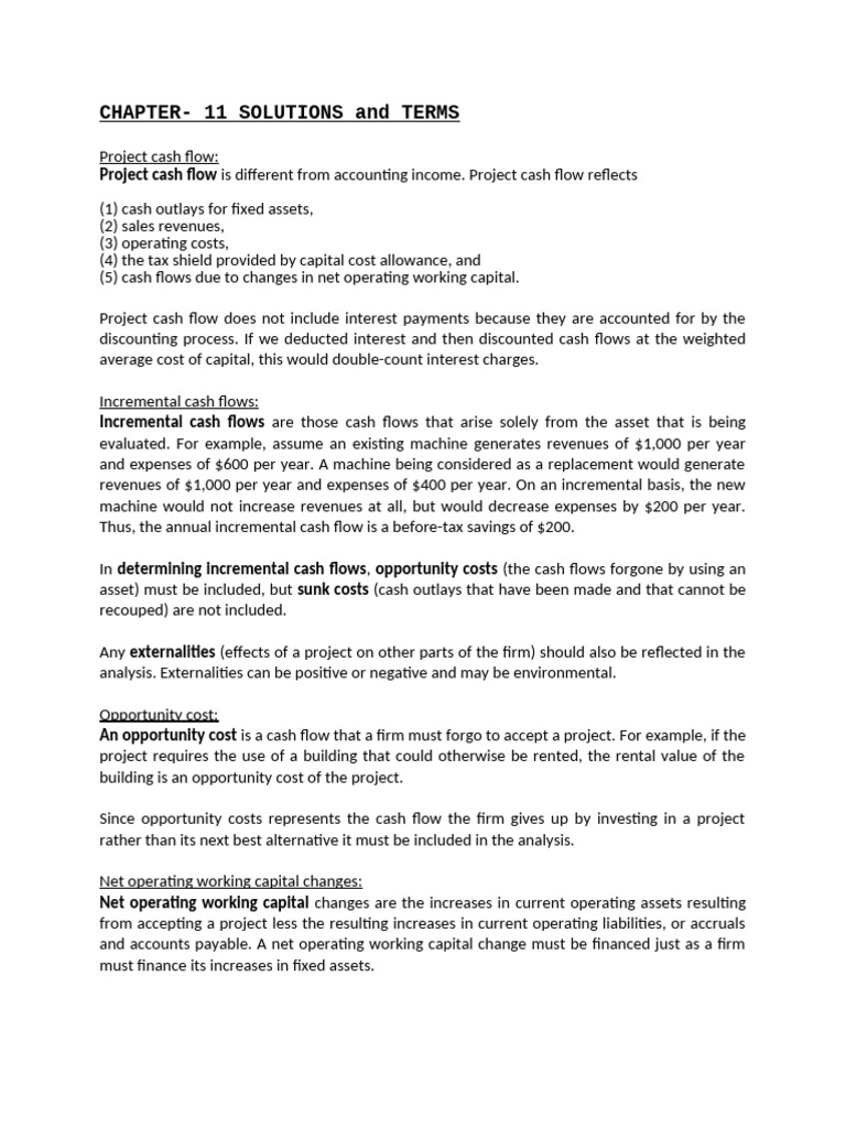 CHAPTER-11 Solutions and terms (1) | PDF | Depreciation | Net Present Value