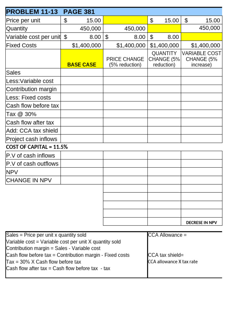 11-13-Sensitivity Analysis-Blank Template | PDF