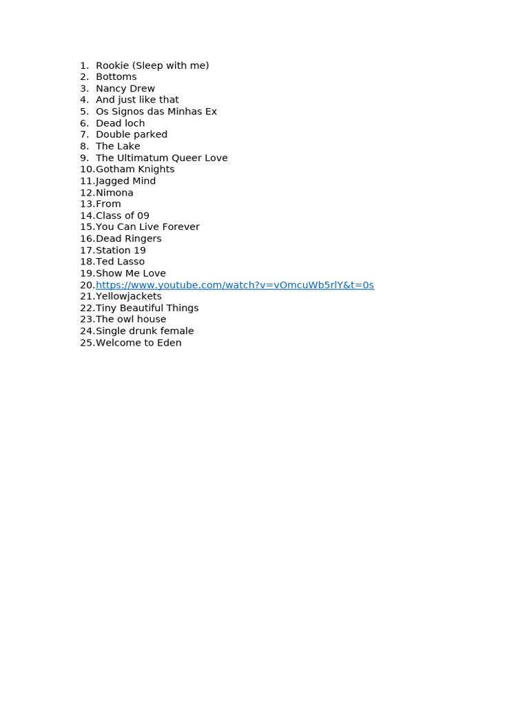 Lesbian Movies and TV Shows Recommendations | PDF