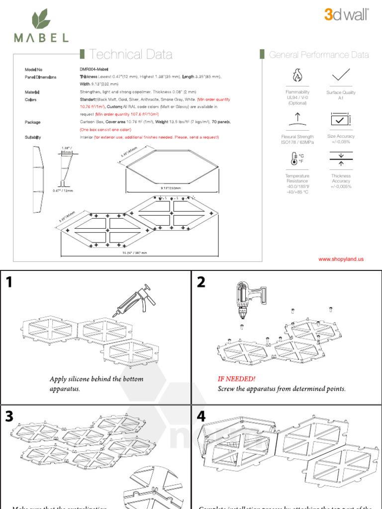 Technical Specs: Shopyland Materials | PDF