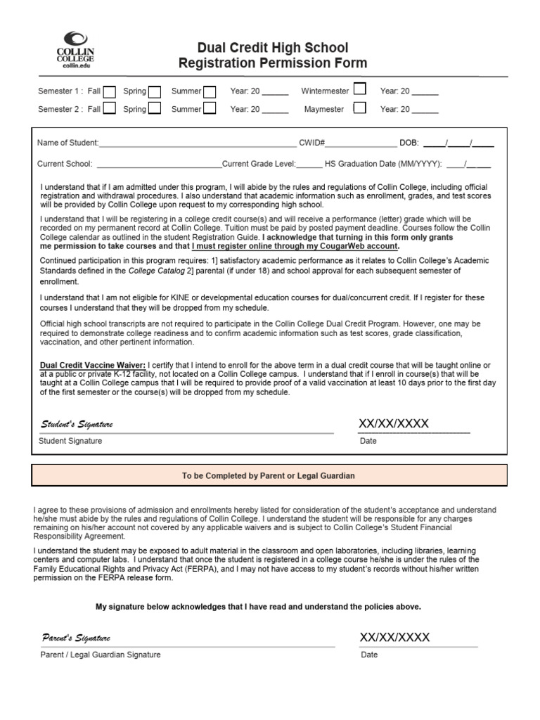 Bell, B 2022-2023 Dual Credit HS Permission Form Wylie ISD PDF | PDF