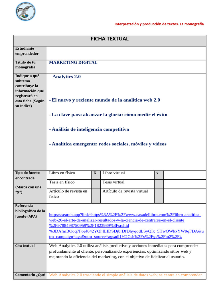 MODELO FICHA TEXTUAL 2024 Julio | PDF | Informática | Comunicación humana