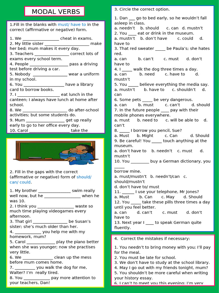 Modal Verbs Practice Exercises | PDF