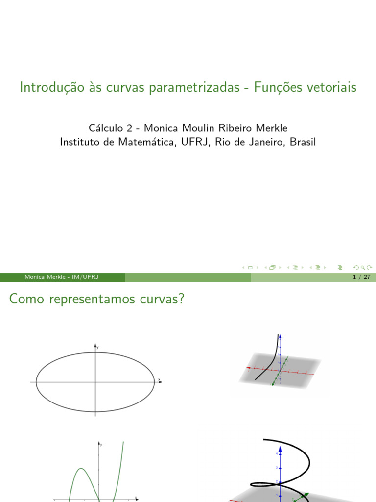 Aula1 Introdução Curvas Parametrizadas | PDF | Espaço vetorial | Curva
