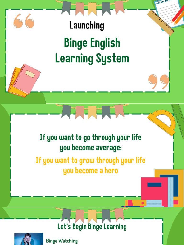 English Binge Learning Guide | PDF