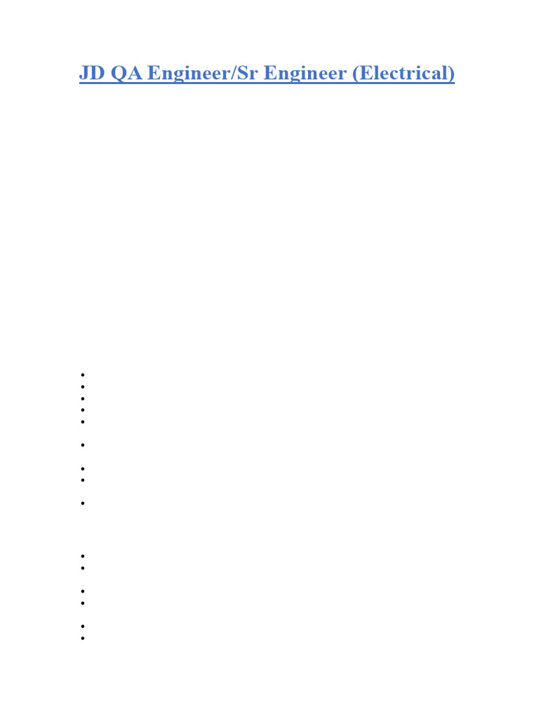 JD Eng-SrEng QA Electrical | PDF