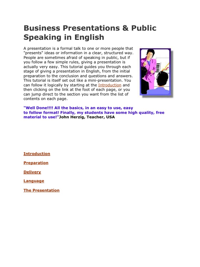 Business Presentation Book | PDF | English Language | Body Language