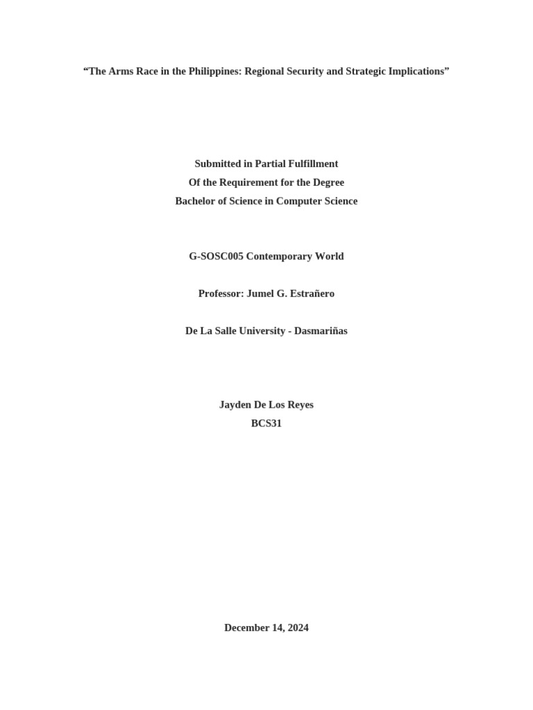 Philippine Arms Build-up Analysis | PDF | Philippines | South China Sea