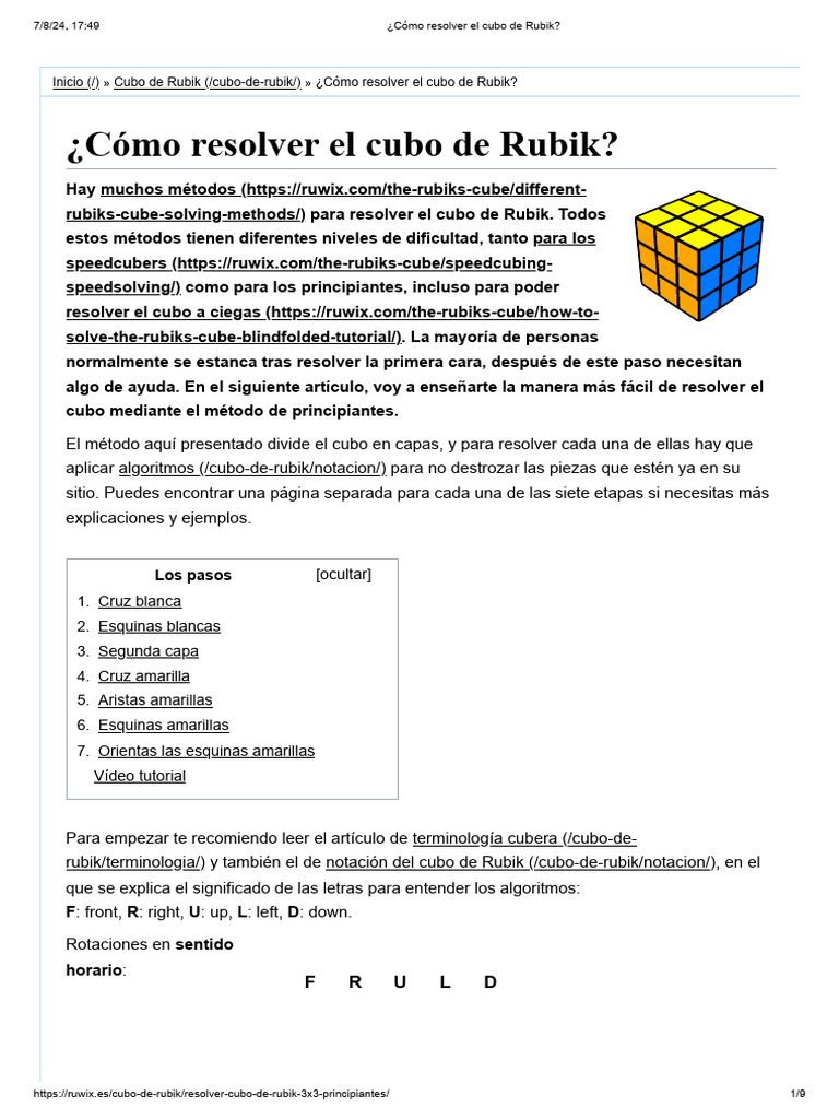 Método Fácil para Resolver el Cubo | PDF