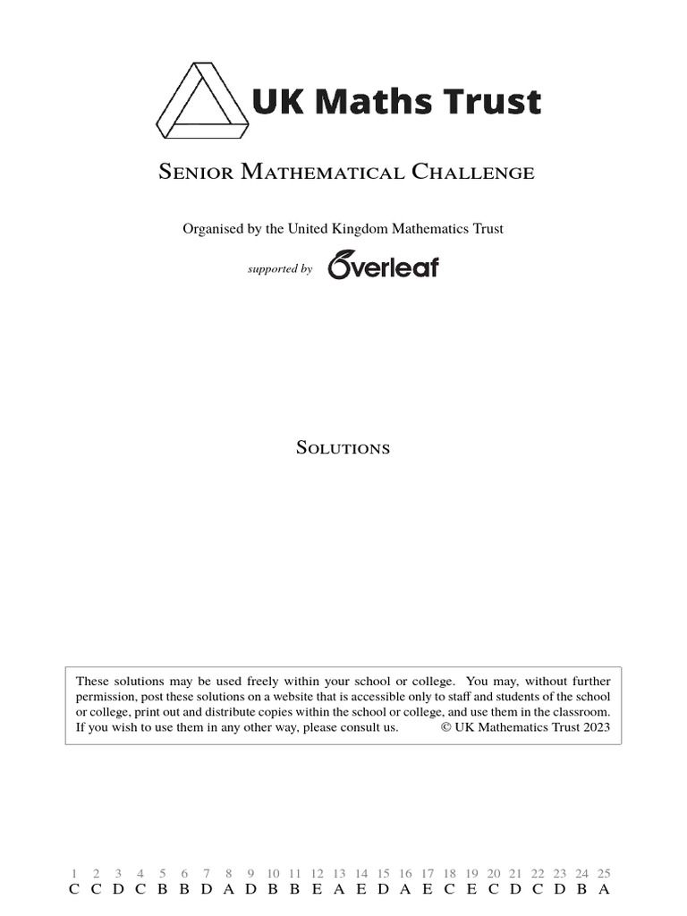 SMC 2023 Questions and Solutions | PDF | Circle | Mathematics