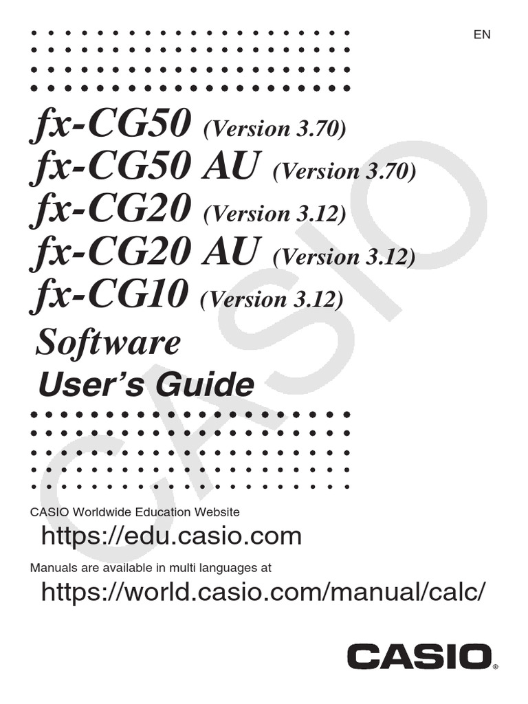 CASIO fx-CG50 User Guide Overview | PDF | Menu (Computing) | Icon ...
