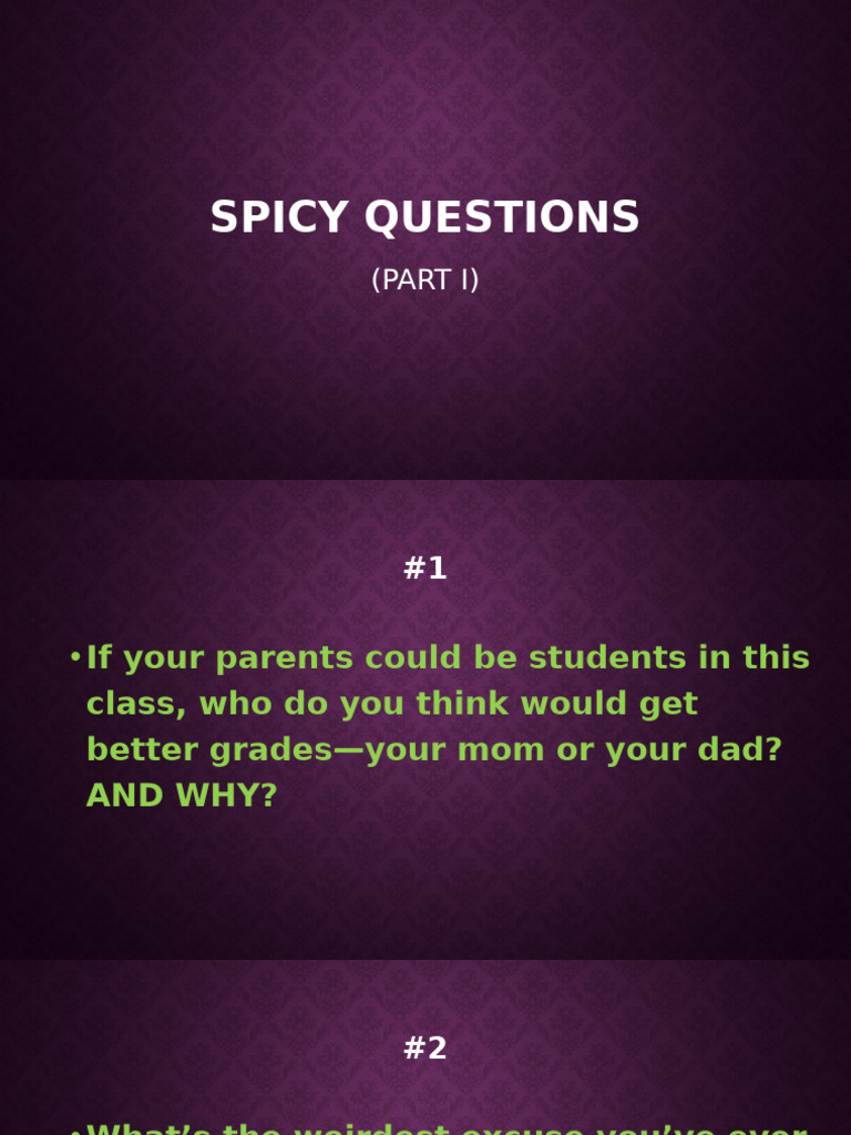 Spicy Questions 3ab | PDF