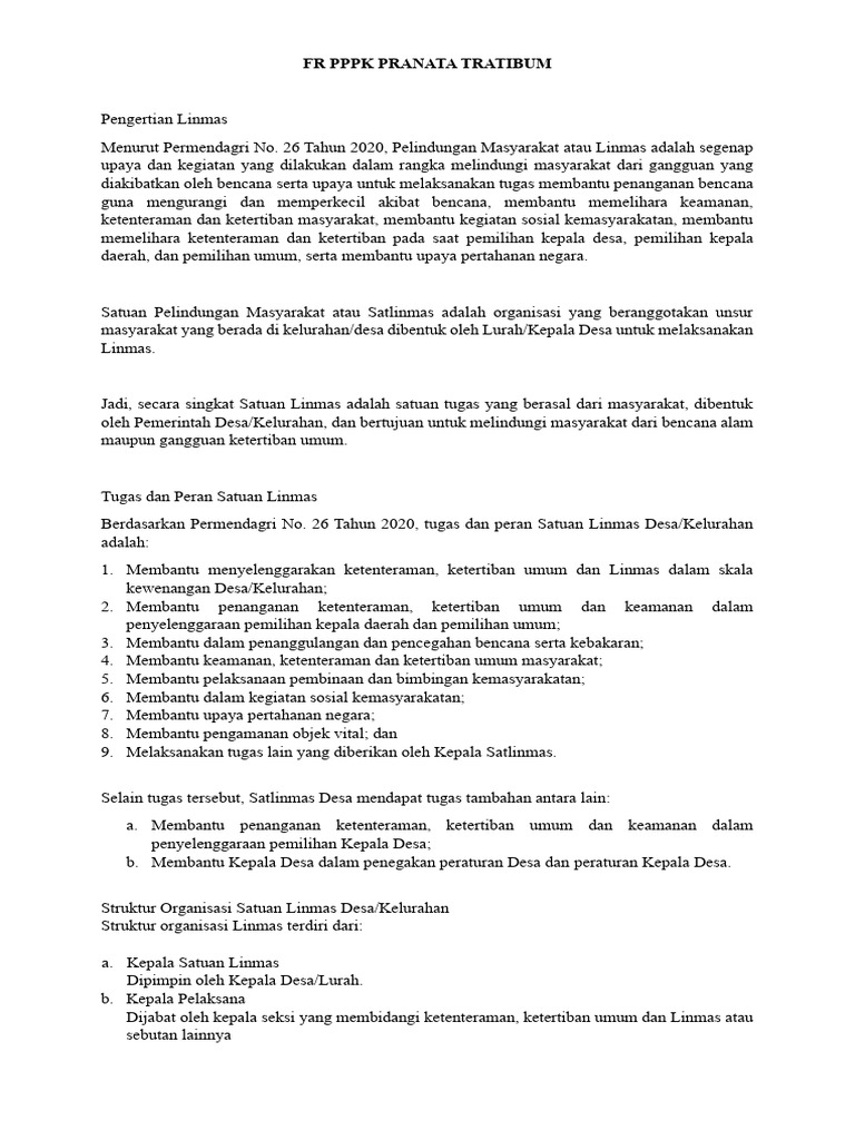 FR PPPK PRANATA TRATIBUM | PDF